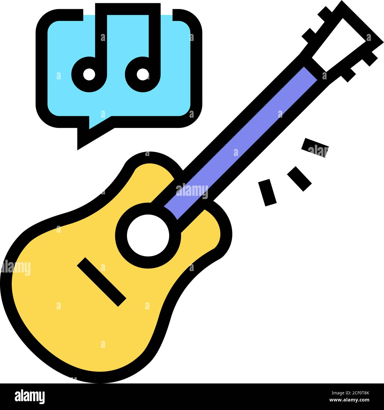 playing on guitar color icon vector illustration Stock Vector Image ...