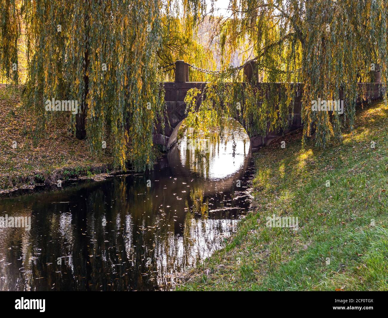 Beautiful stone bridge in park hi-res stock photography and images - Alamy