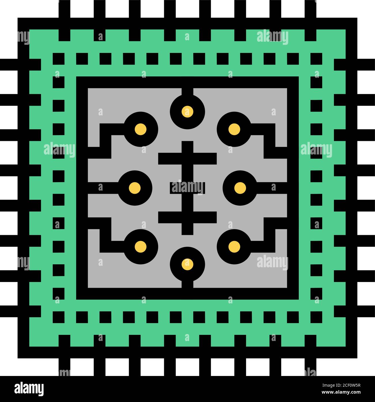 Micro Chip Color Icon Vector Illustration Stock Vector Image And Art Alamy