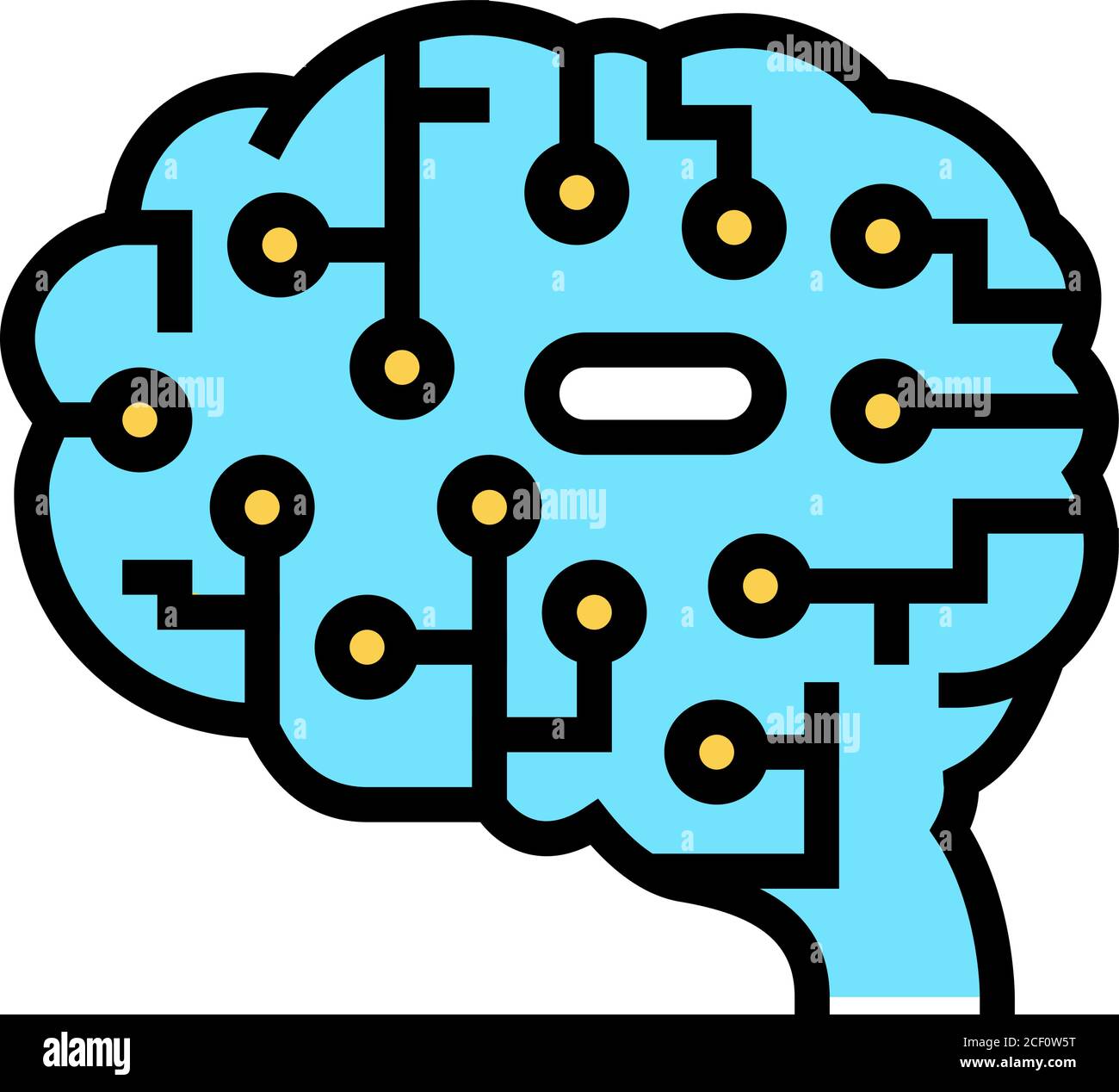 artificial intelligence brain color icon vector illustration Stock ...