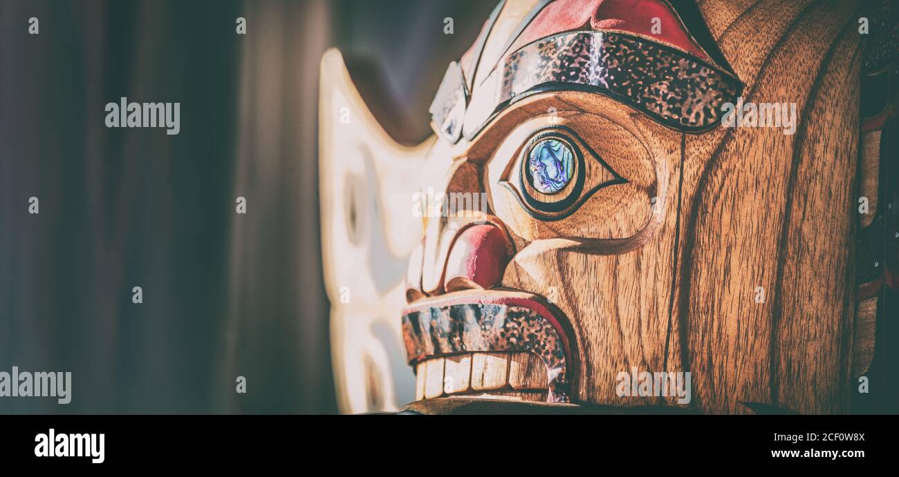 Alaska totem pole carving art sculture store in tourist travel Alaska ...