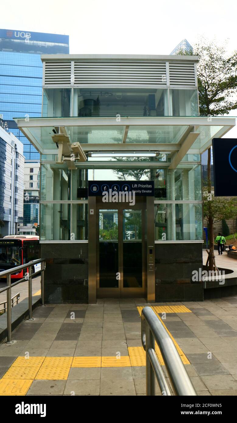 Jakarta, Indonesia - July 22, 2019: Priority elevator at MRT Dukuh Atas ...