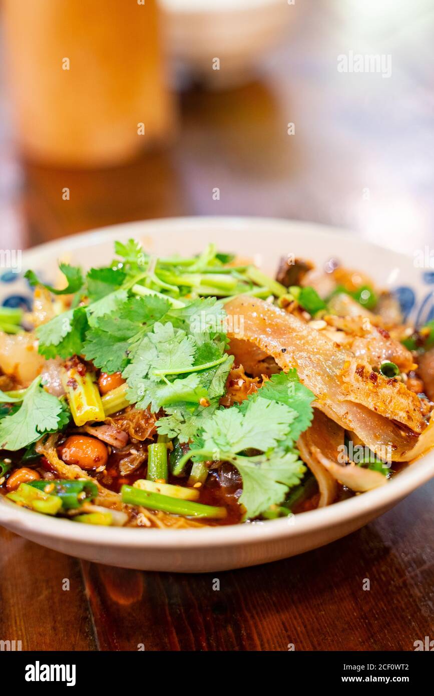 Water boiled beef with Szechuan spicy sauce Stock Photo - Alamy