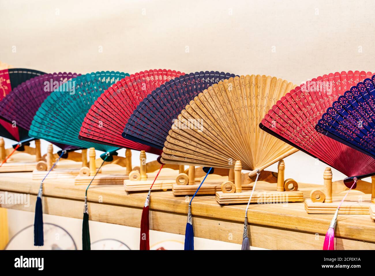 The colorful oriental fans in China Stock Photo - Alamy