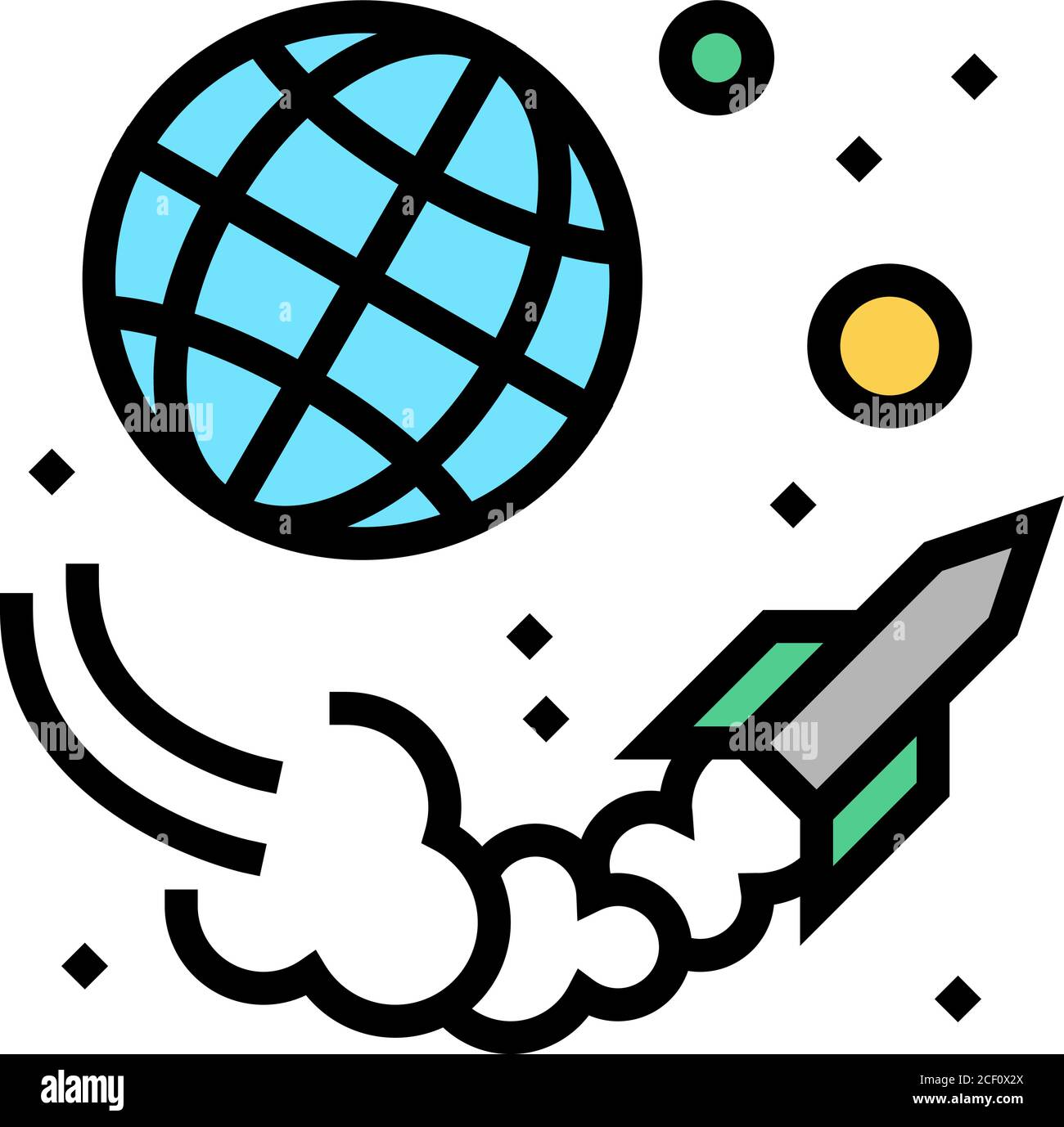 rocket transportation color icon vector illustration Stock Vector Image ...