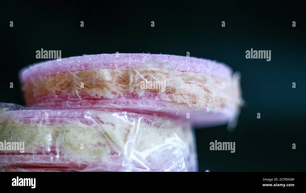 Rambut Nenek or Arumanis (Cotton Candy with Crackers) on black ...