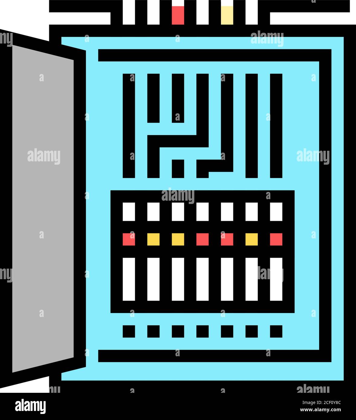 electrical fuses box color icon vector illustration Stock Vector Image ...
