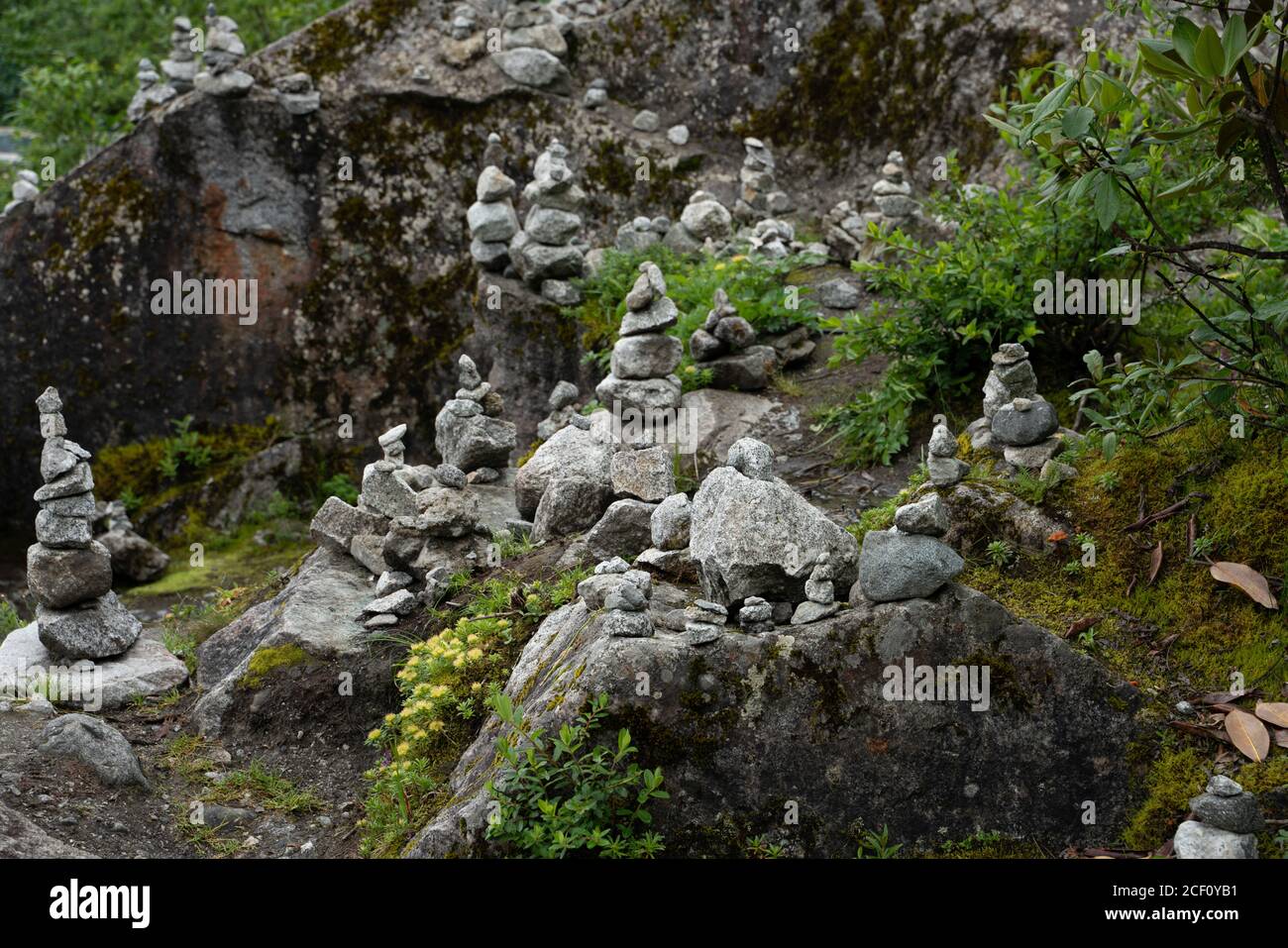 Prayer's pile, a stack of rocks to pray in Tibet, China Stock Photo - Alamy