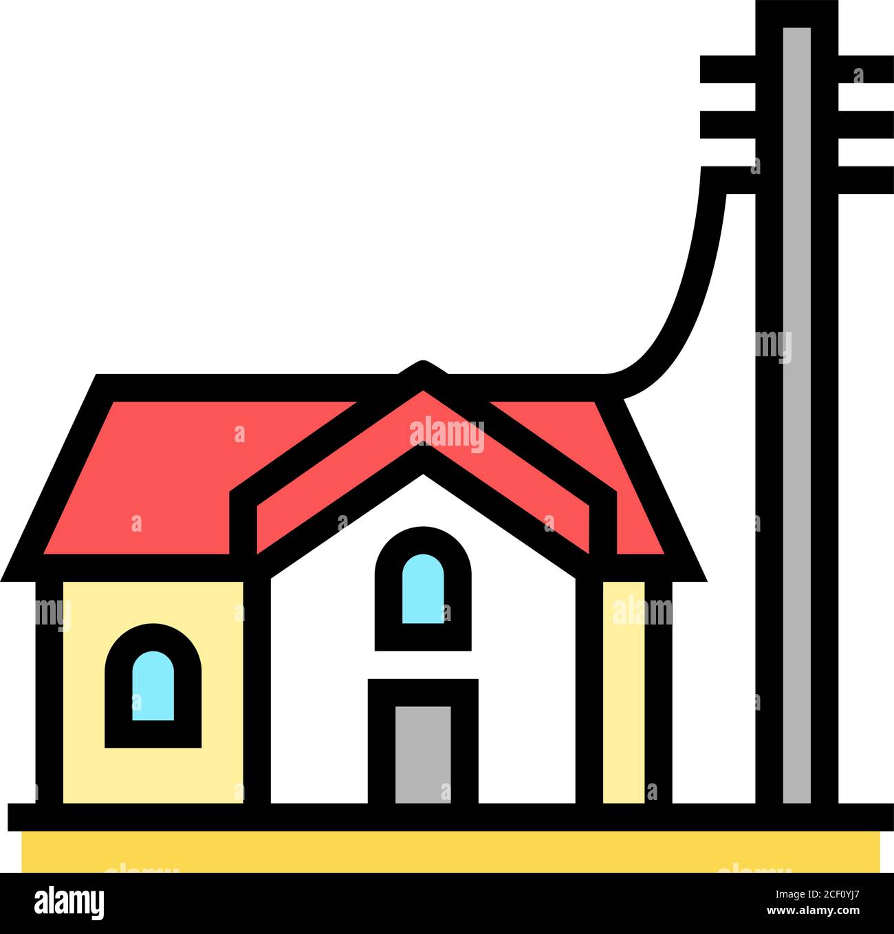 house connected to electricity color icon vector illustration Stock ...