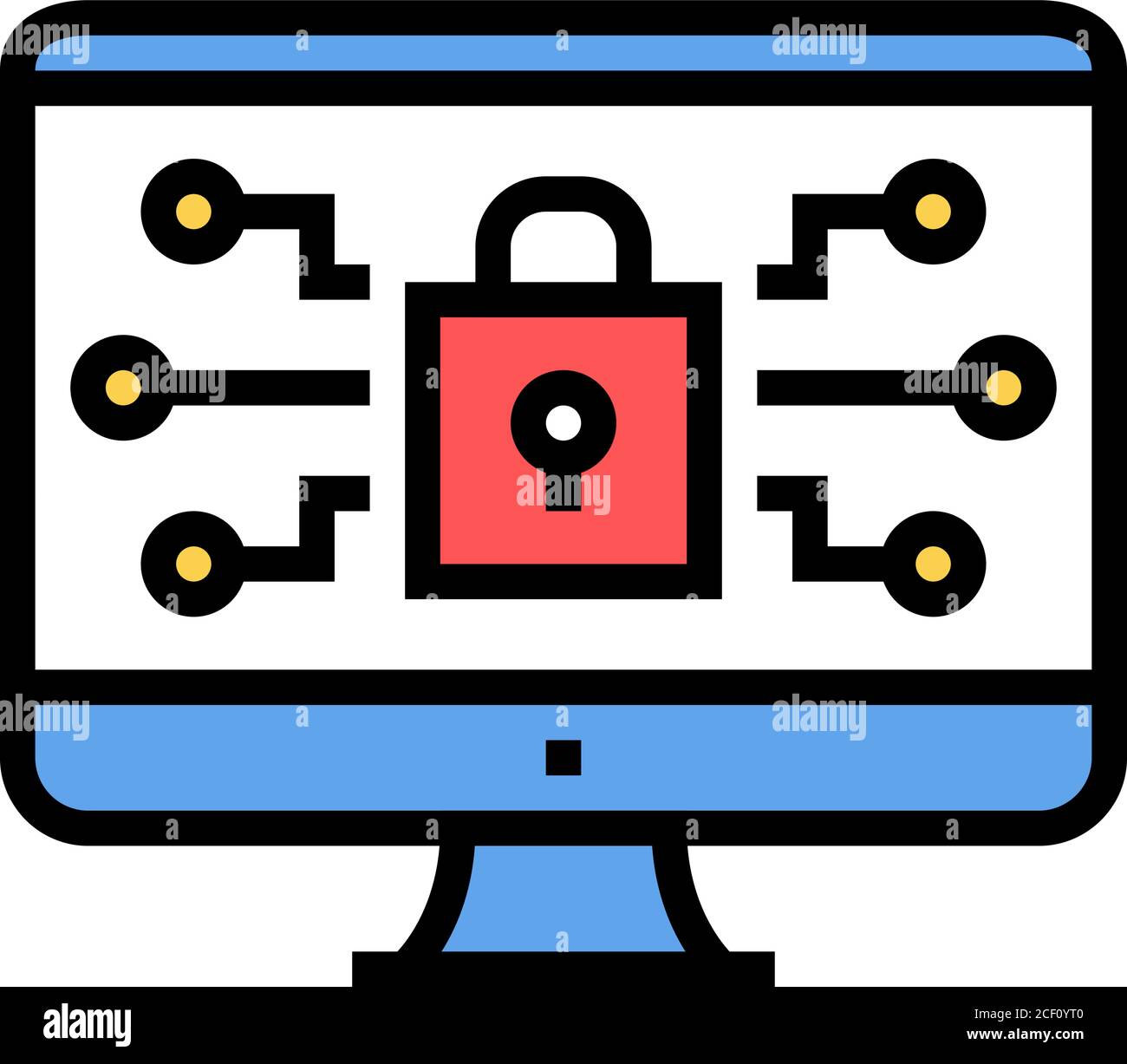 computer security color icon vector illustration Stock Vector Image ...