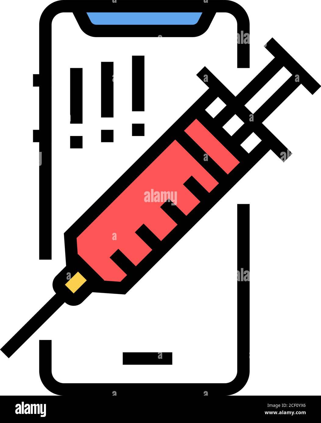 syringe and mobile phone color icon vector illustration Stock Vector ...