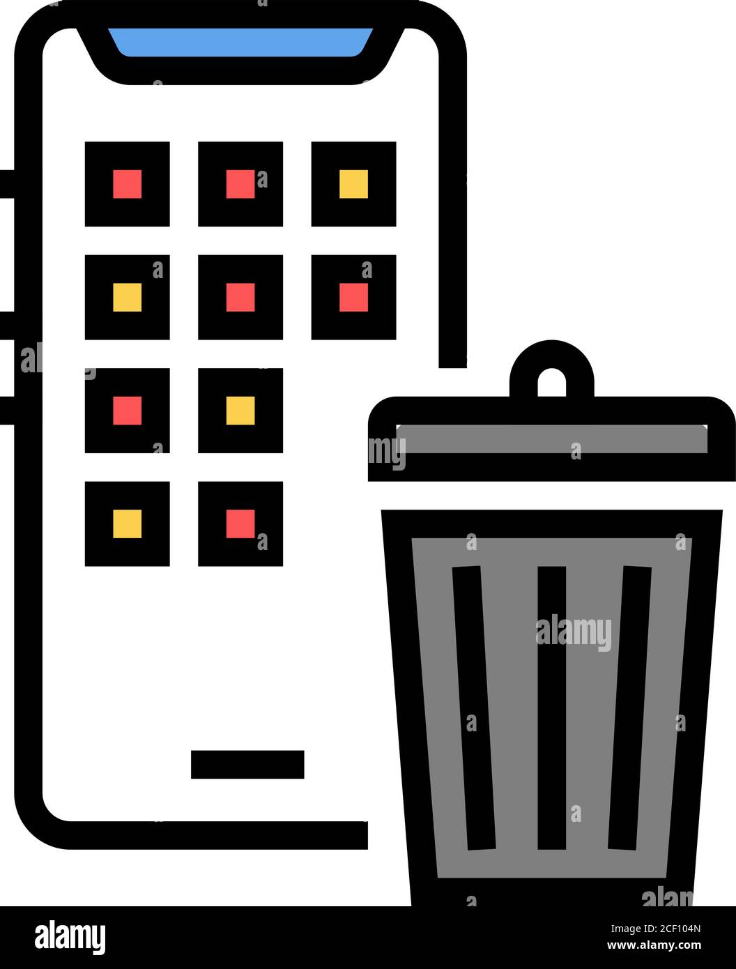 mobile phone trash bin color icon vector illustration Stock Vector ...