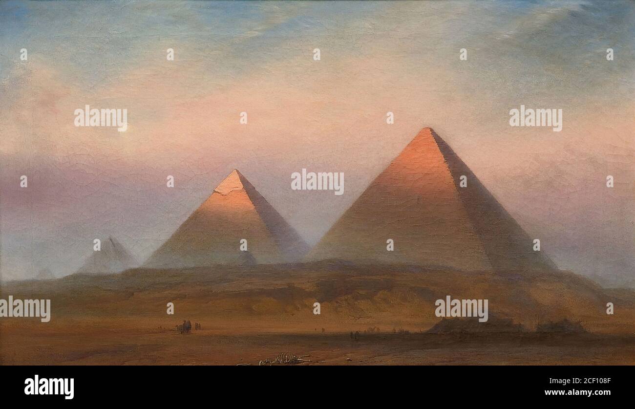 Dillon Frank - the Pyramids of Gizeh at Sunrise - British School - 19th ...