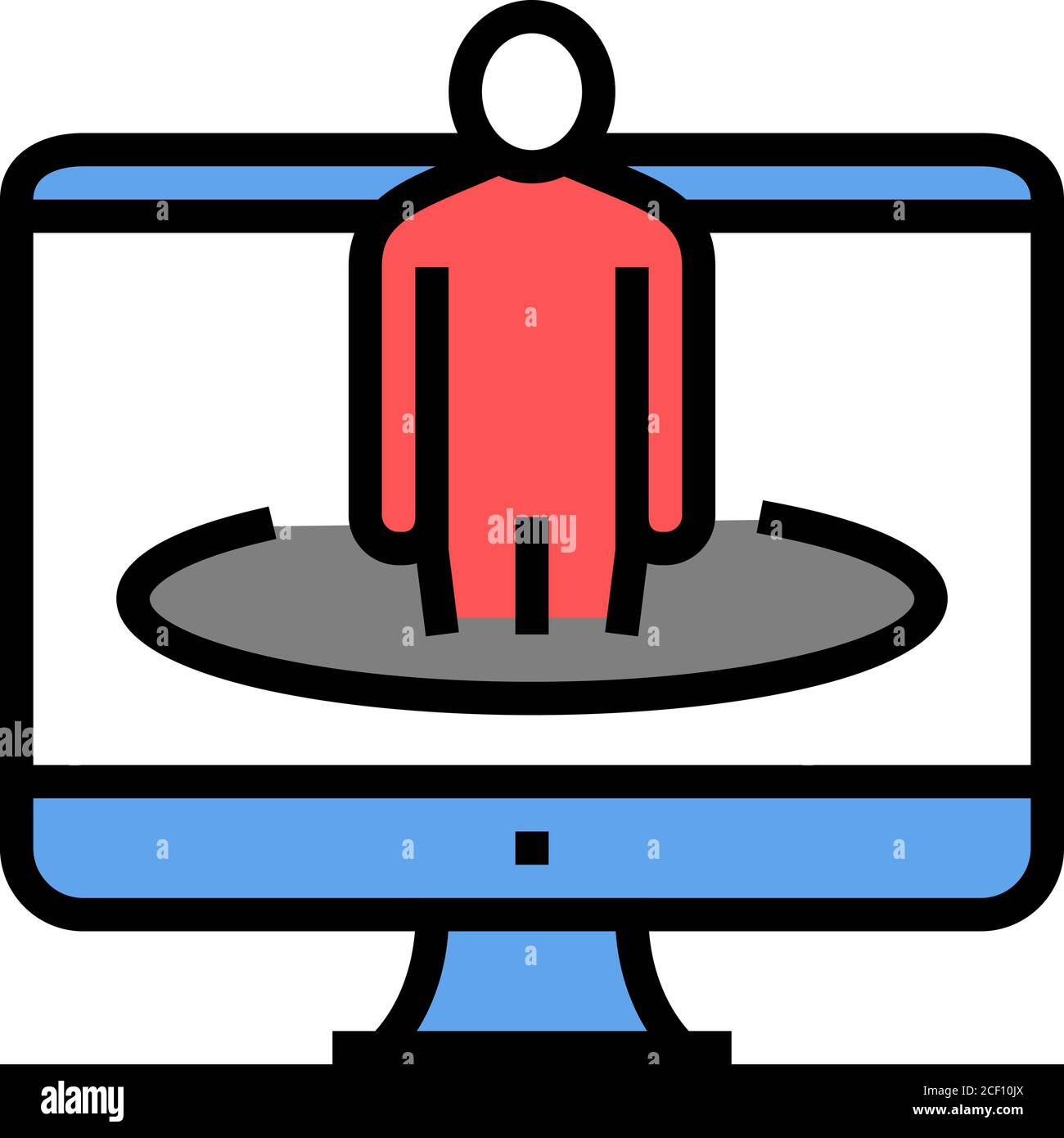 human on computer screen color icon vector illustration Stock Vector ...