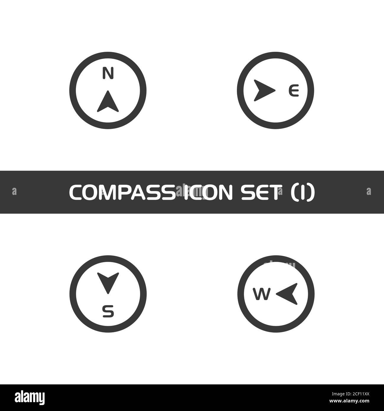 Four directions. Isolated compass icon set. Weather and map. Gliph ...