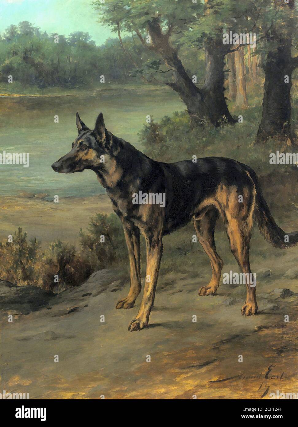 Earl Maud - a German Shepherd at Guard - British School - 19th Century ...
