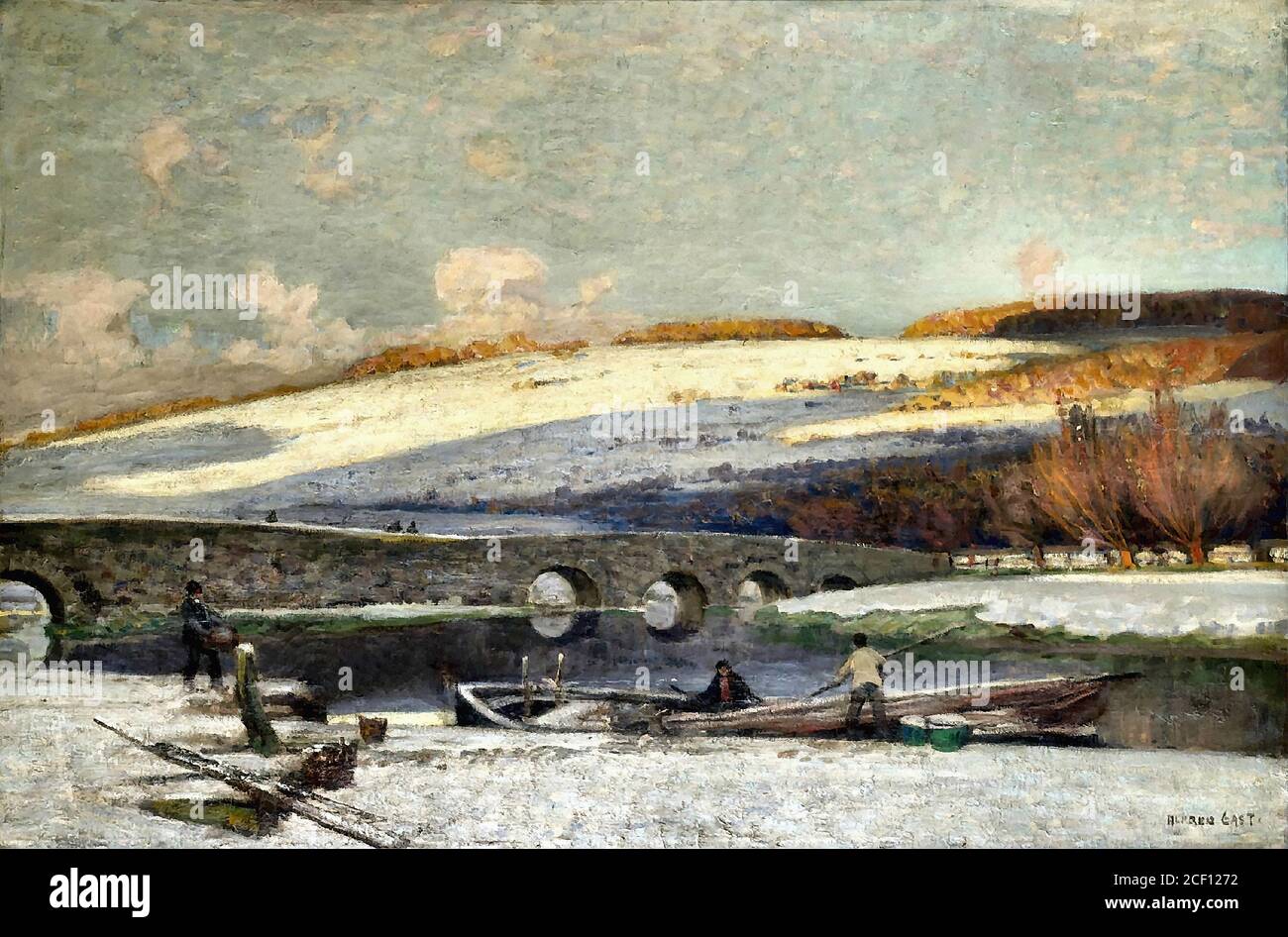 East Sir Alfred - Amberley Bridge - British School - 19th Century Stock ...