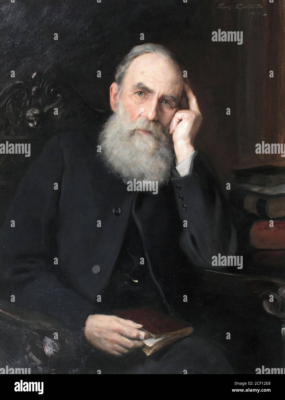 Eastman Frank Samuel - Portrait of an Elderly Gentleman Seated at His ...