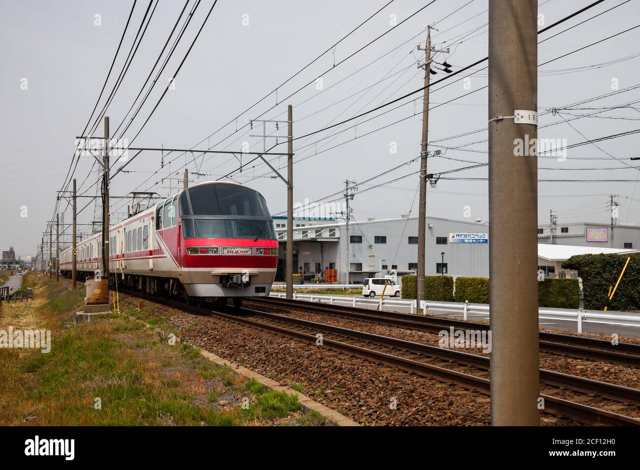 NAGOYA, JAPAN - April 16, 2016: Meitetsu Limited Express travels on ...