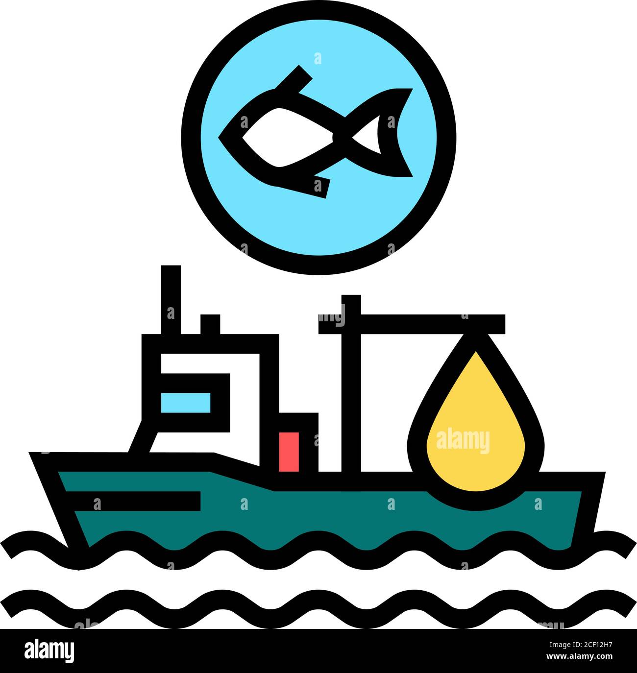fishing ship color icon vector illustration Stock Vector Image & Art ...