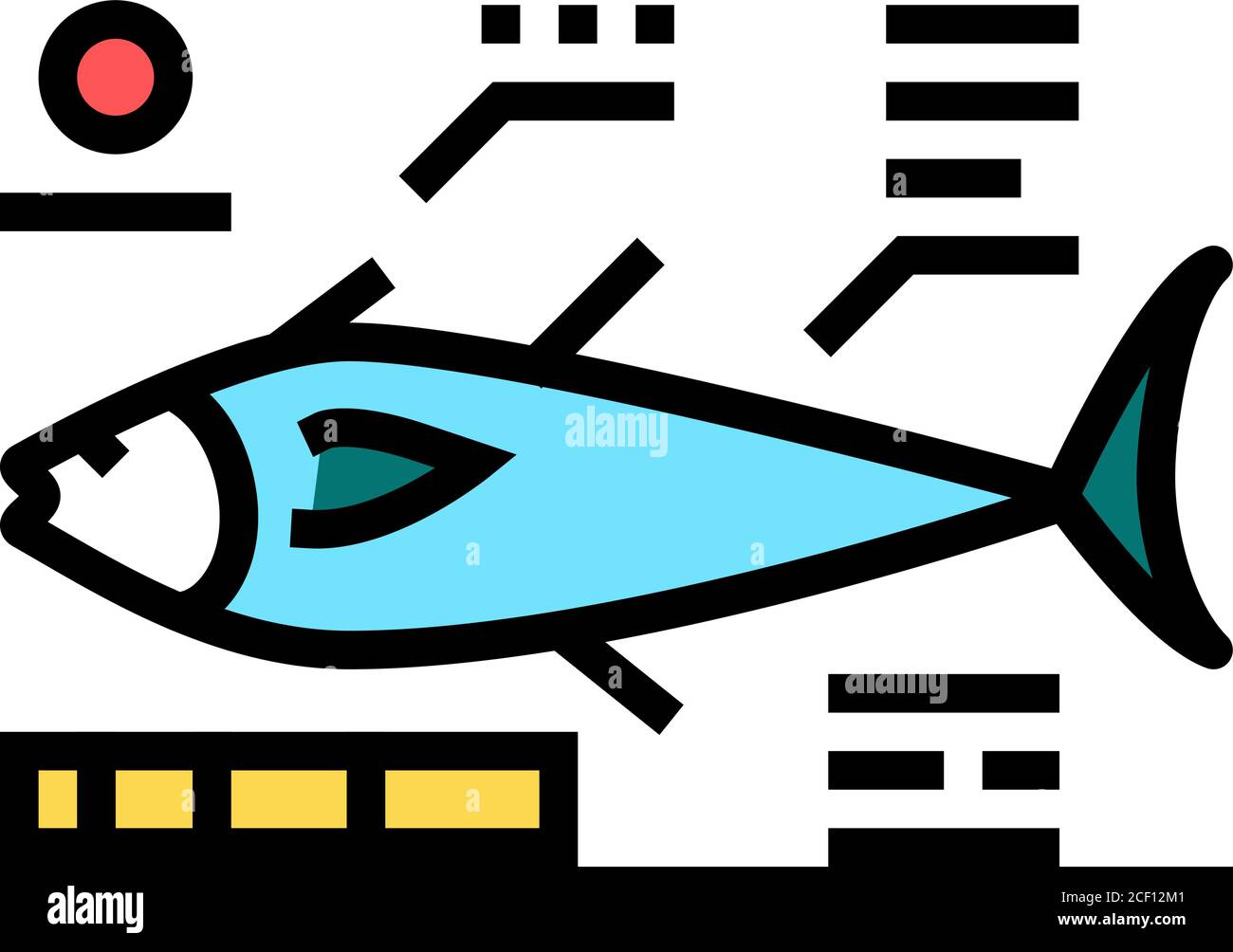 tuna fish characteristics color icon vector illustration Stock Vector ...
