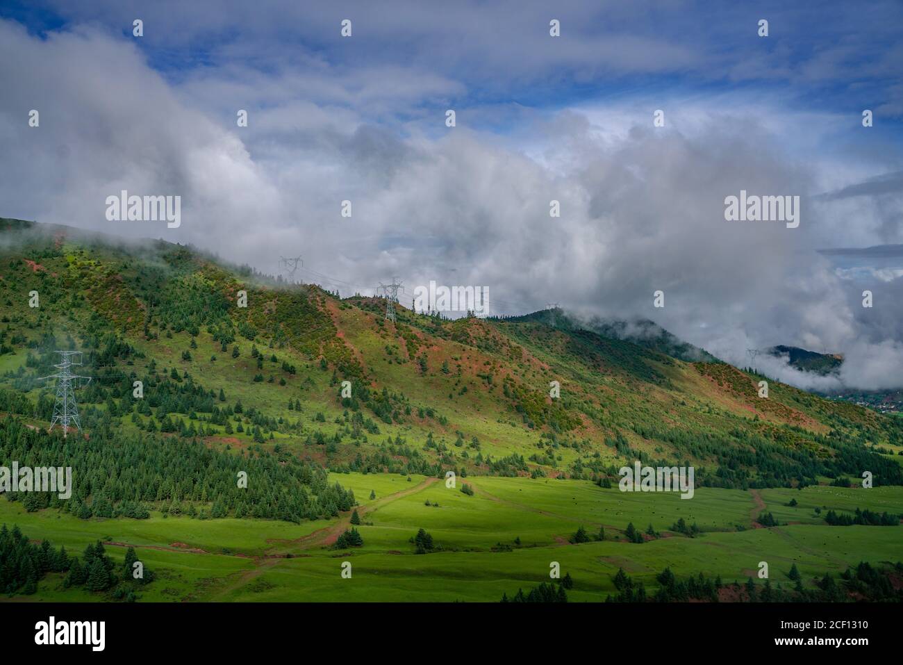 A tibetan village in mountain valley, summer time Stock Photo - Alamy