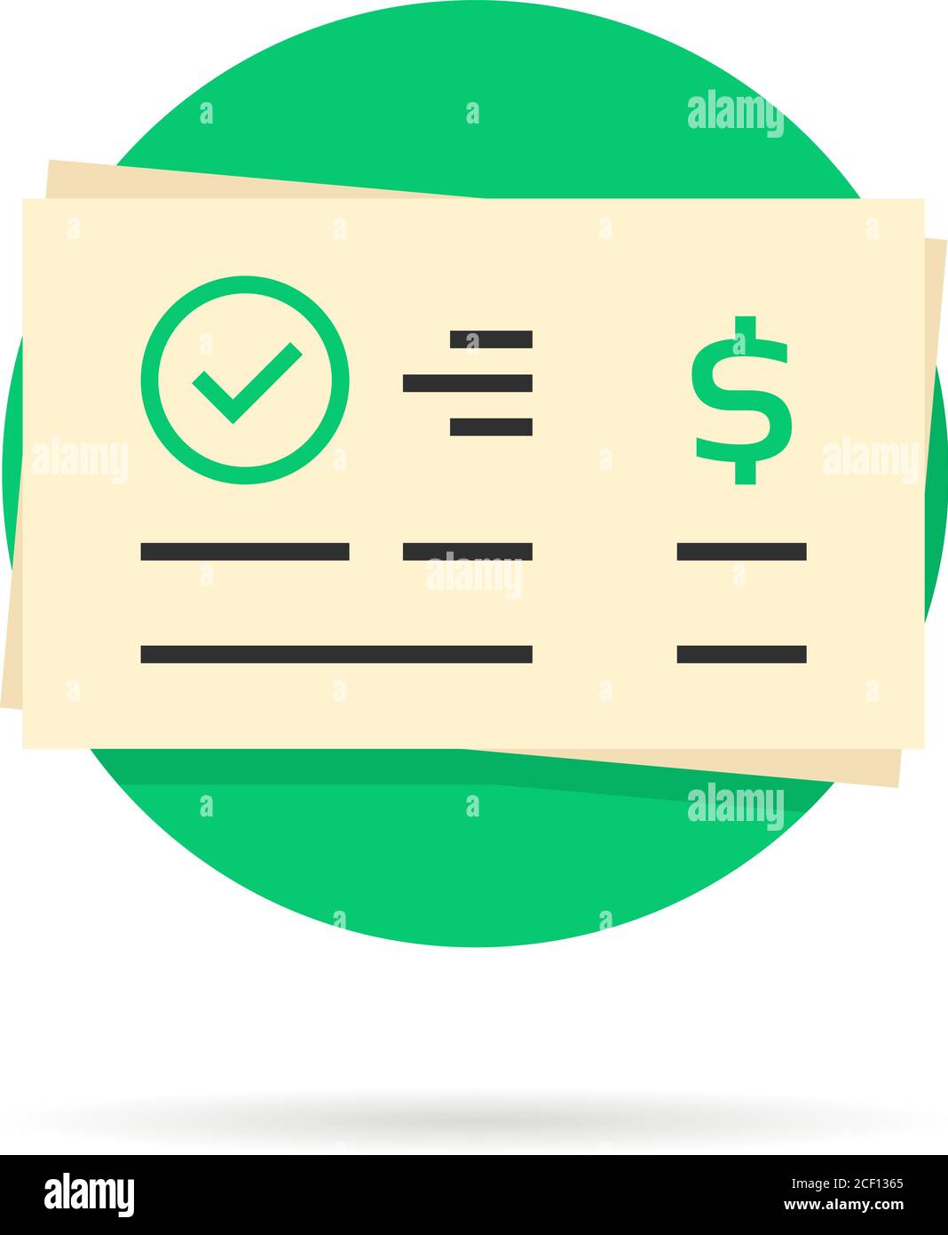 green round simple money cheque Stock Vector Image & Art - Alamy