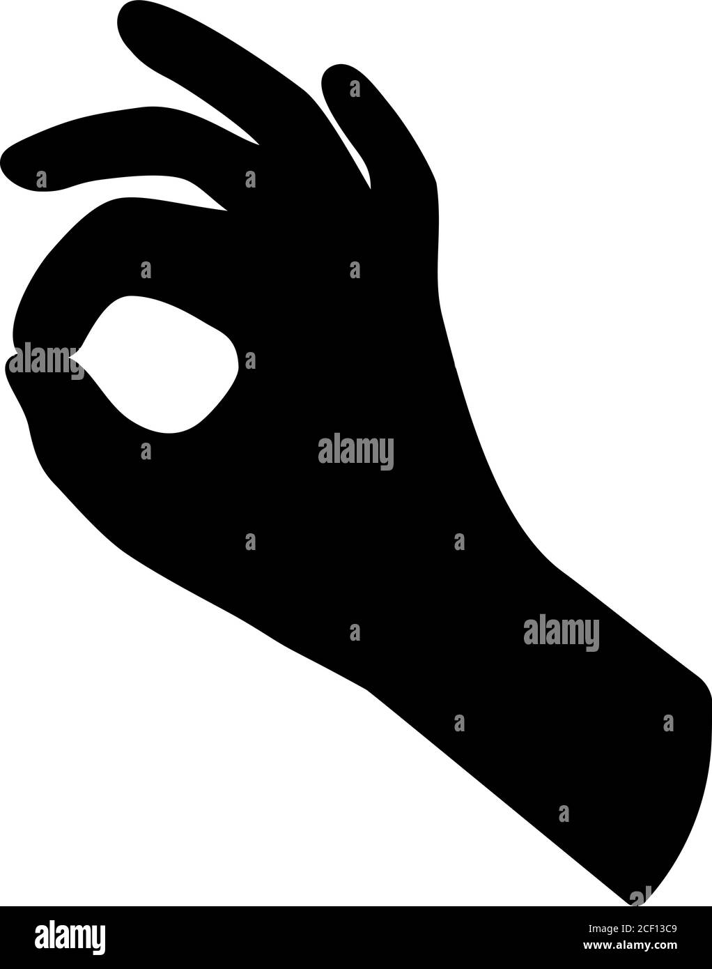 black hand silhouette like ok gesture Stock Vector Image & Art - Alamy