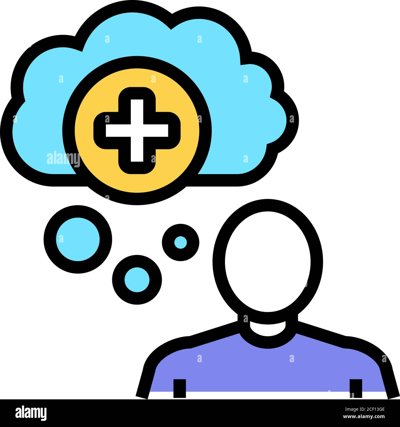 mania psychological problems color icon vector illustration Stock ...