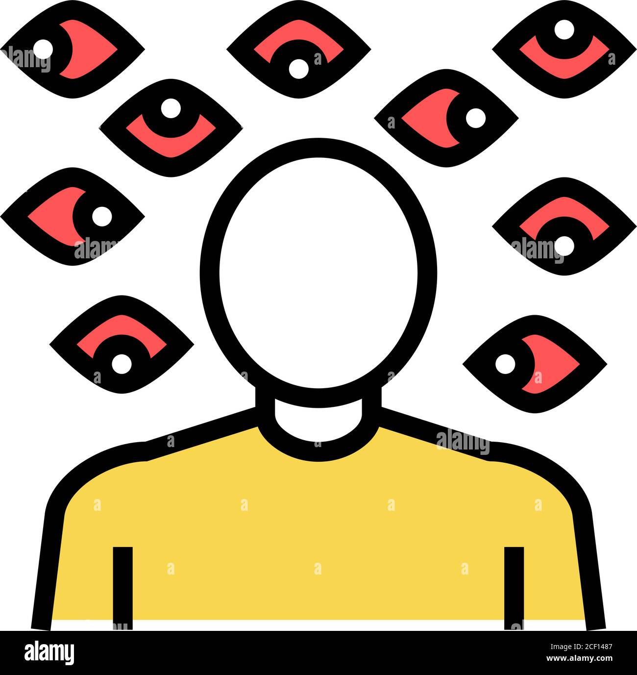 paranoia psychological problems color icon vector illustration Stock ...