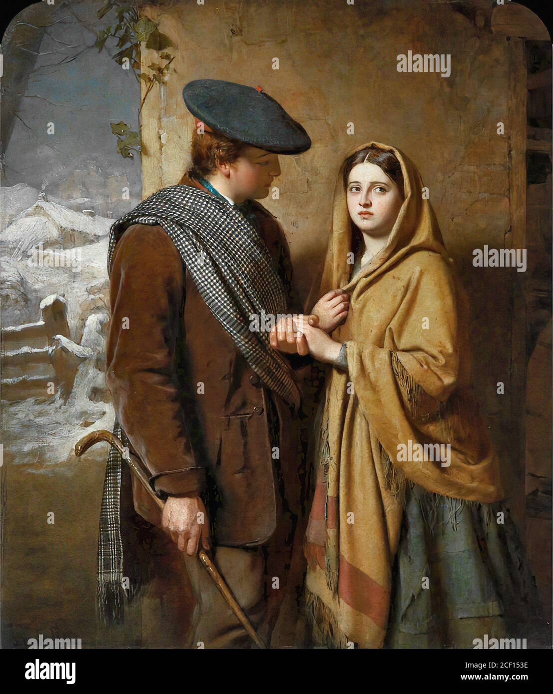 Faed John - Annie's Tryste - British School - 19th Century Stock Photo ...