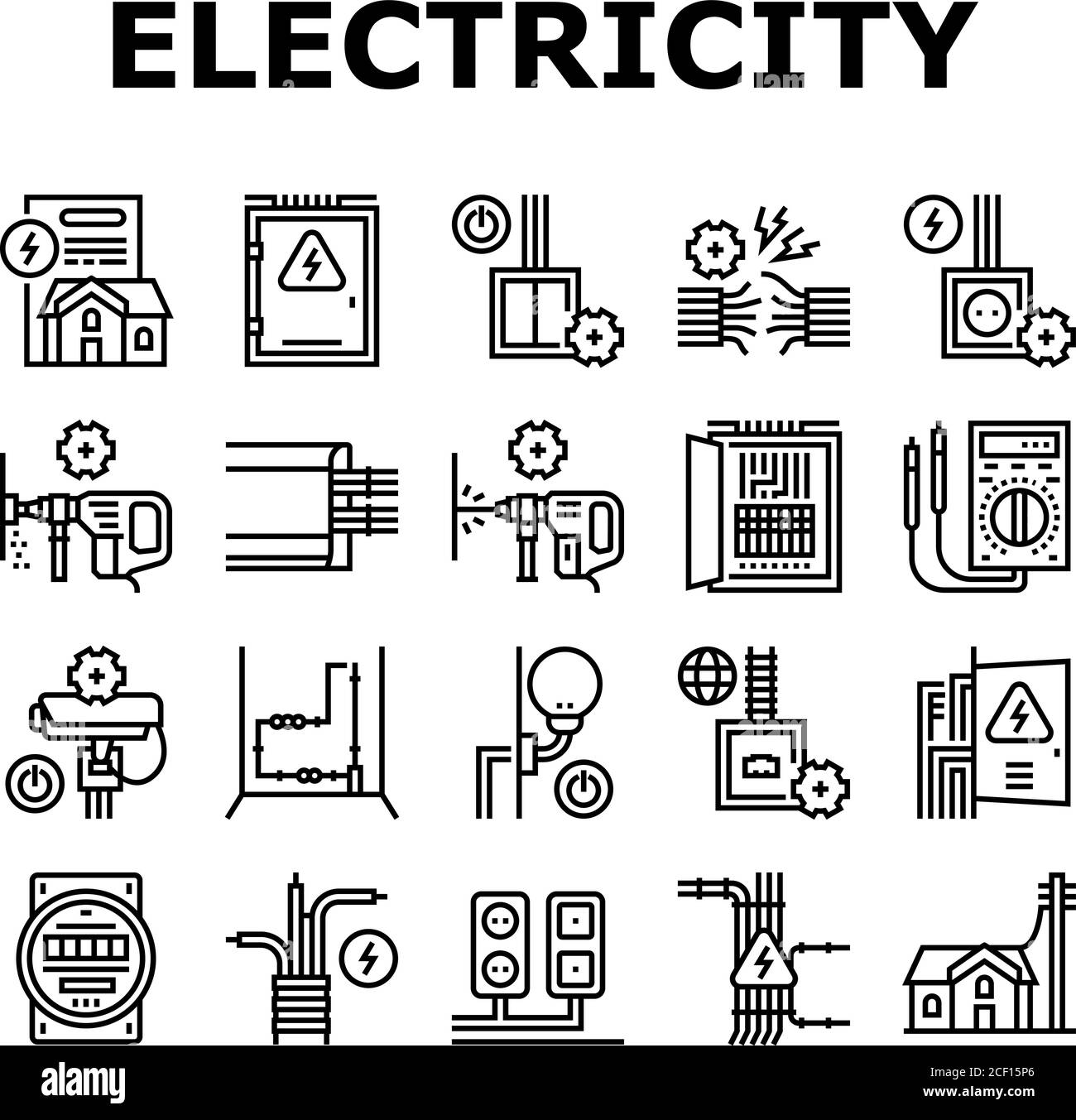 Electrical Installation Tool Icons Set Vector Stock Vector Image & Art ...