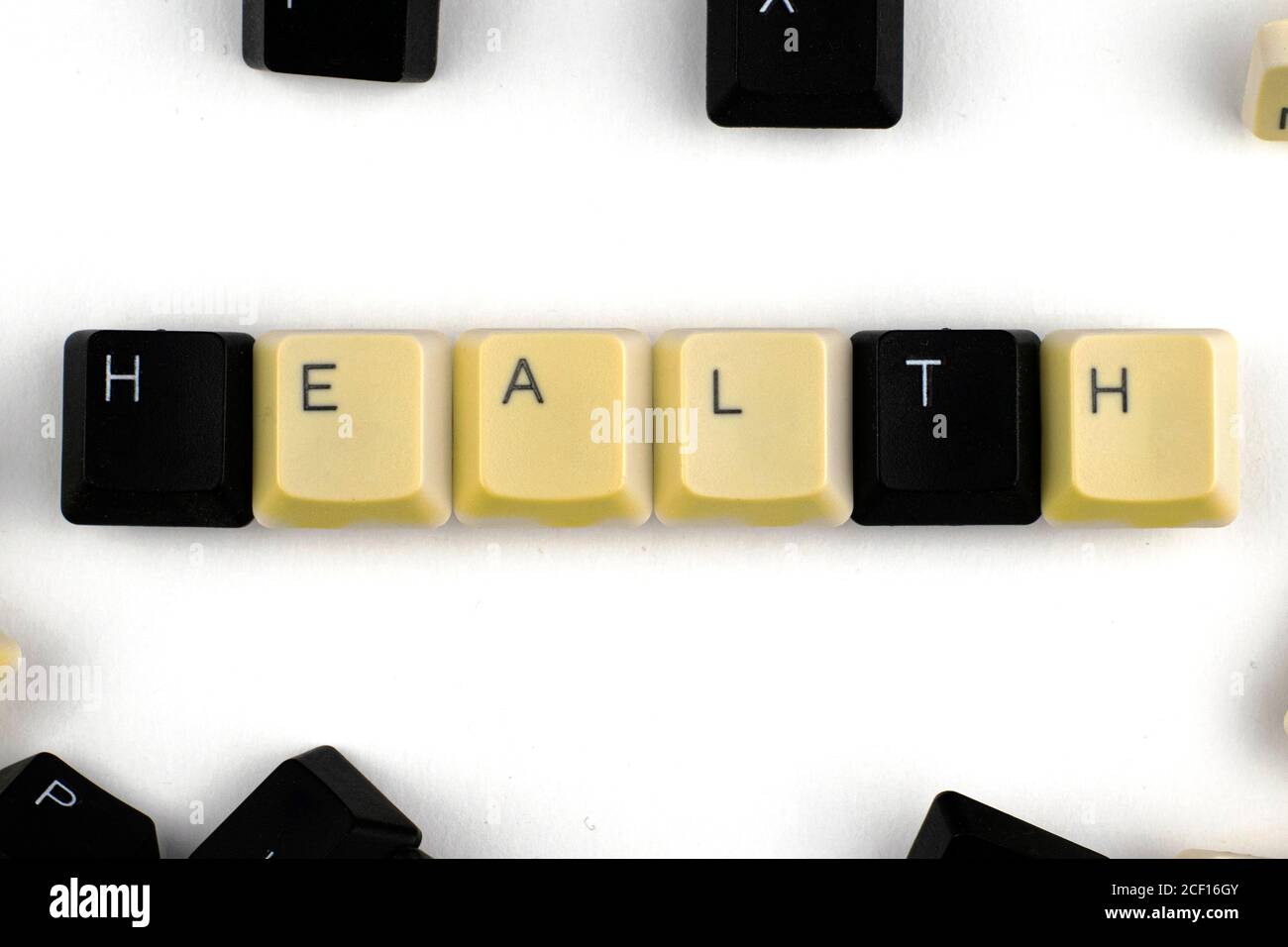concept virus remote work computer word health laid out from keyboard ...