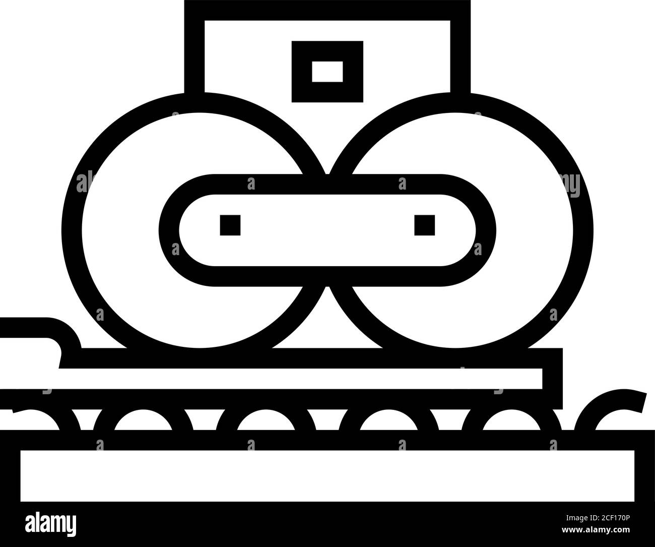 paper pressing system line icon vector illustration Stock Vector Image ...