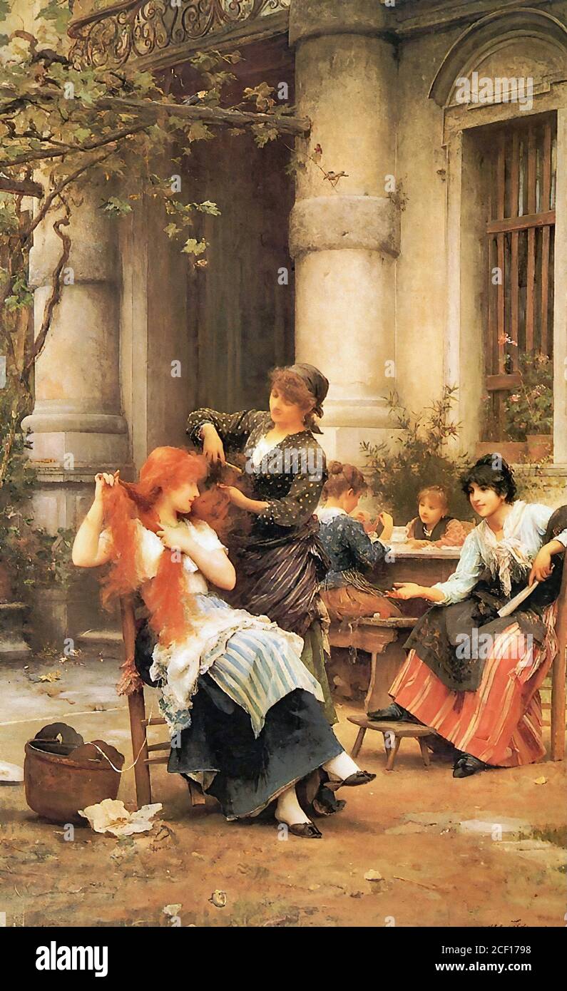 Fildes Sir Samuel Luke - an Al-Fresco Toilet 1 - British School - 19th ...