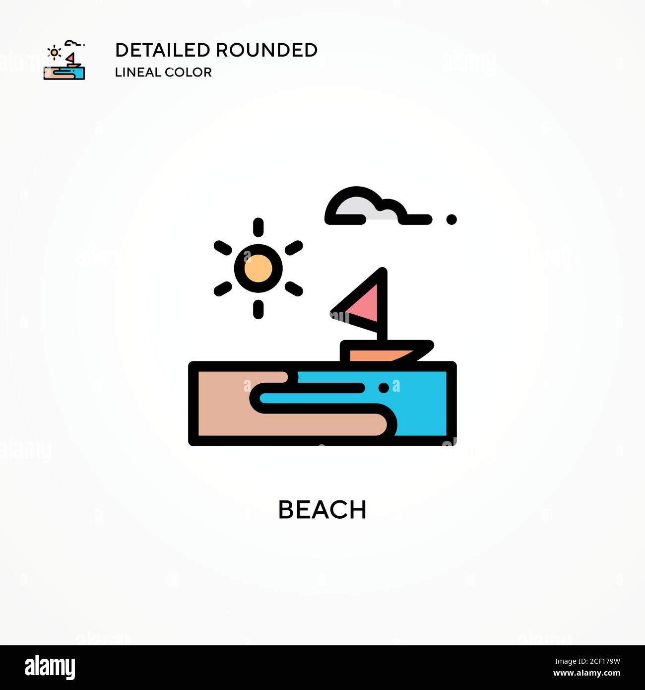 Beach vector icon. Modern vector illustration concepts. Easy to edit ...