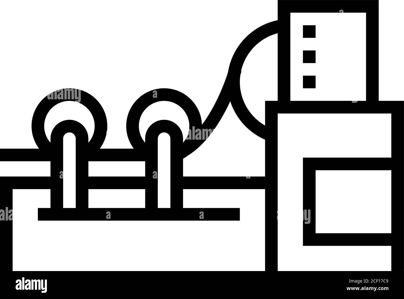 paper rolling system line icon vector illustration Stock Vector Image ...