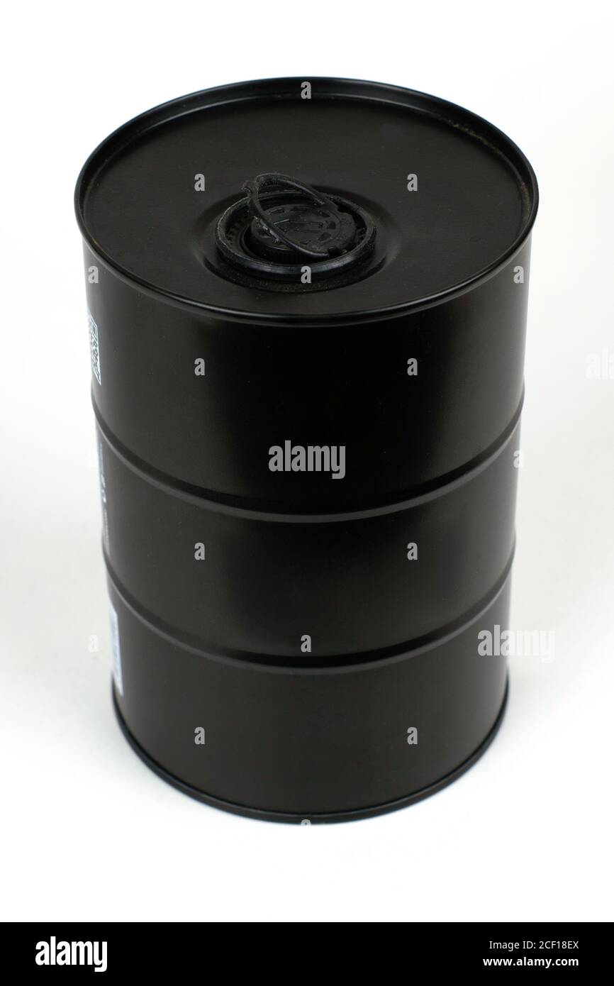 black iron barrel isolated on white background Stock Photo - Alamy