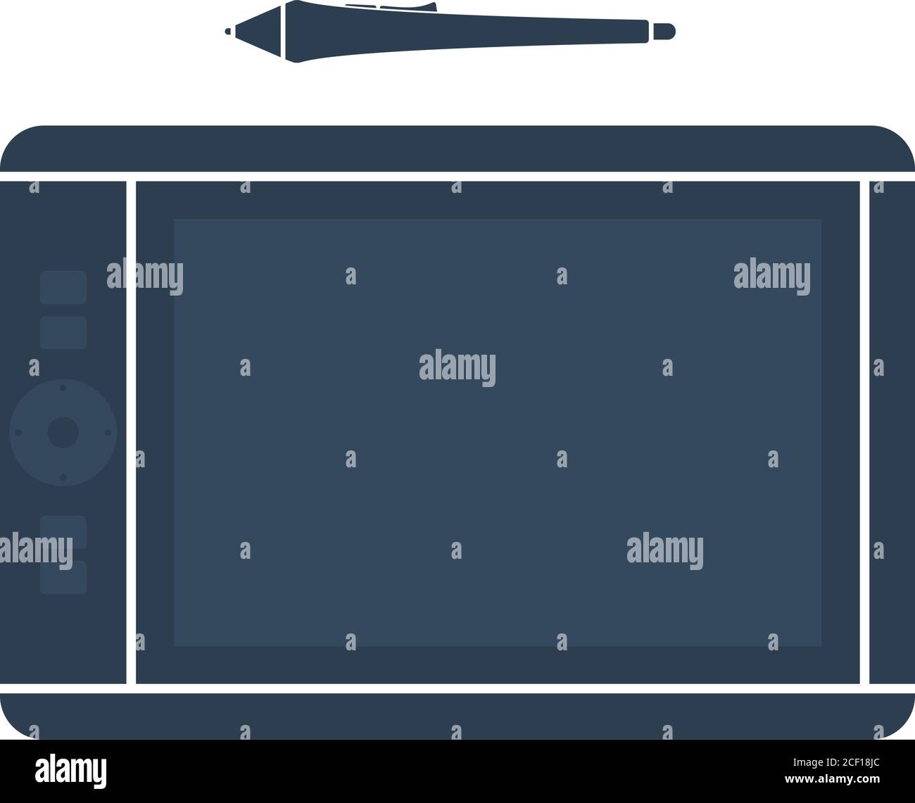 Graphic Tablet Icon. Flat Color Design. Vector Illustration Stock ...