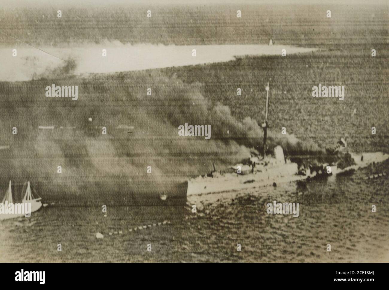 Burning warship hi-res stock photography and images - Alamy