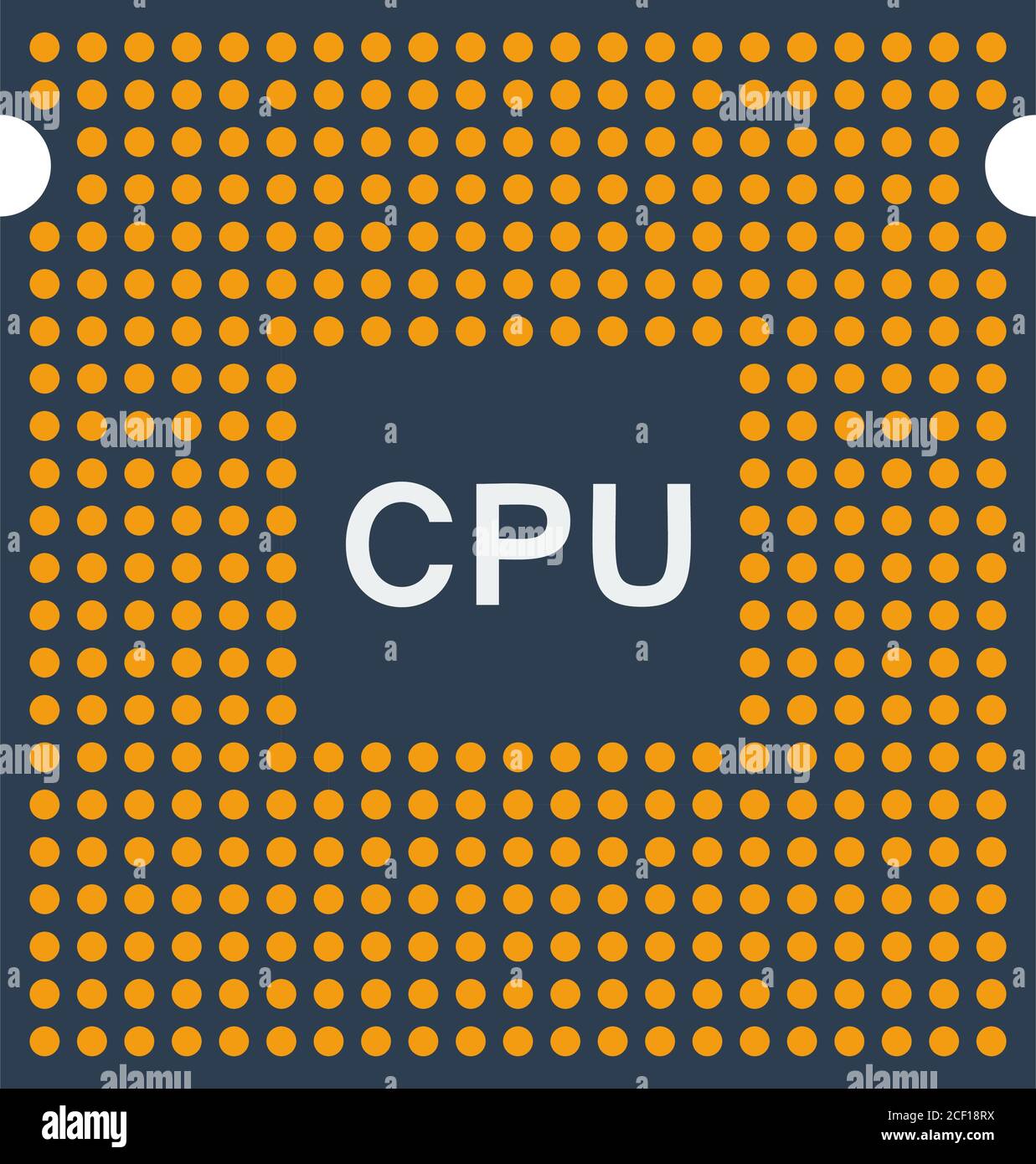 CPU Icon. Flat Color Design. Vector Illustration Stock Vector Image ...