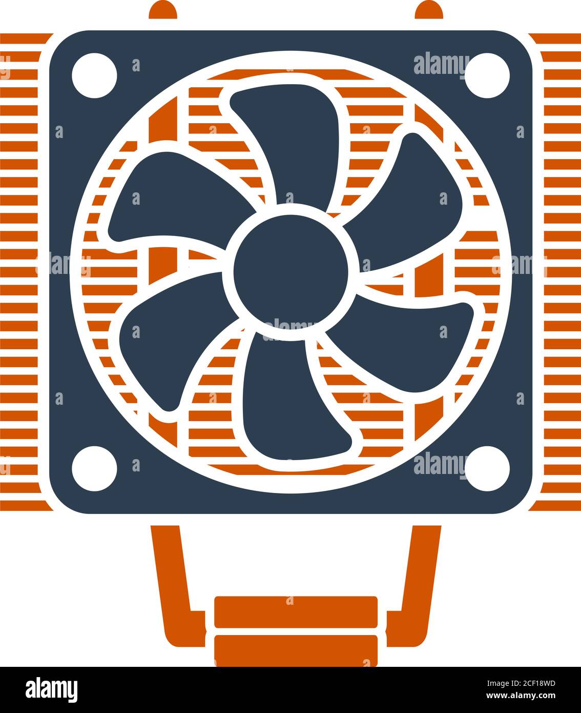 CPU Fan Icon. Flat Color Design. Vector Illustration Stock Vector Image ...