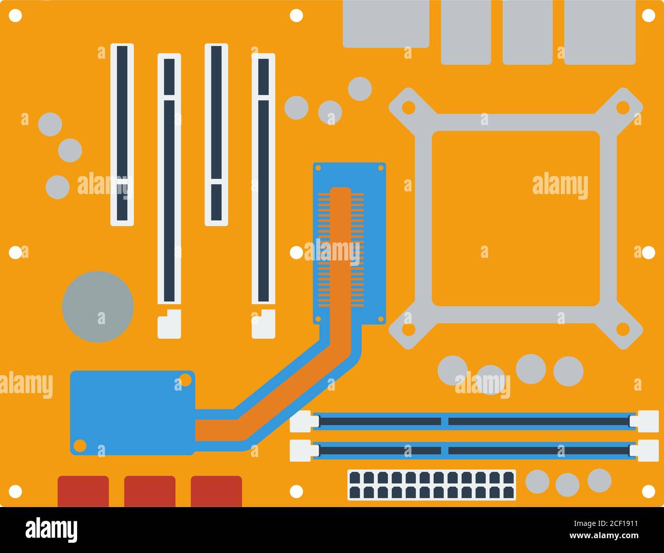Motherboard Icon. Flat Color Design. Vector Illustration Stock Vector ...