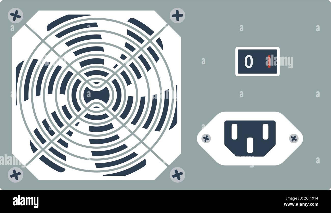 Power Unit Icon. Flat Color Design. Vector Illustration Stock Vector ...