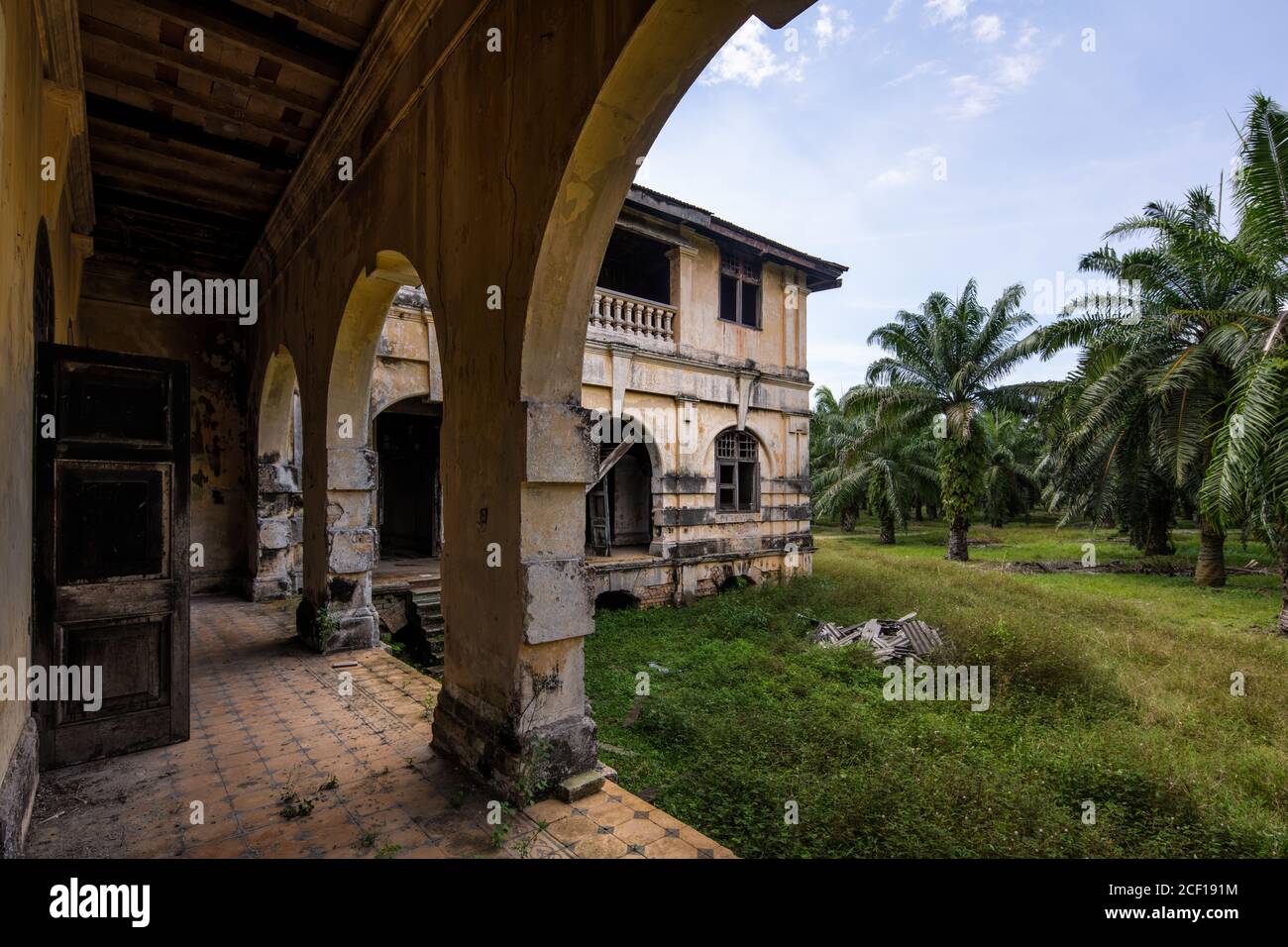 Beautiful shot of an old building with arches in Penang, Malaysia Stock ...