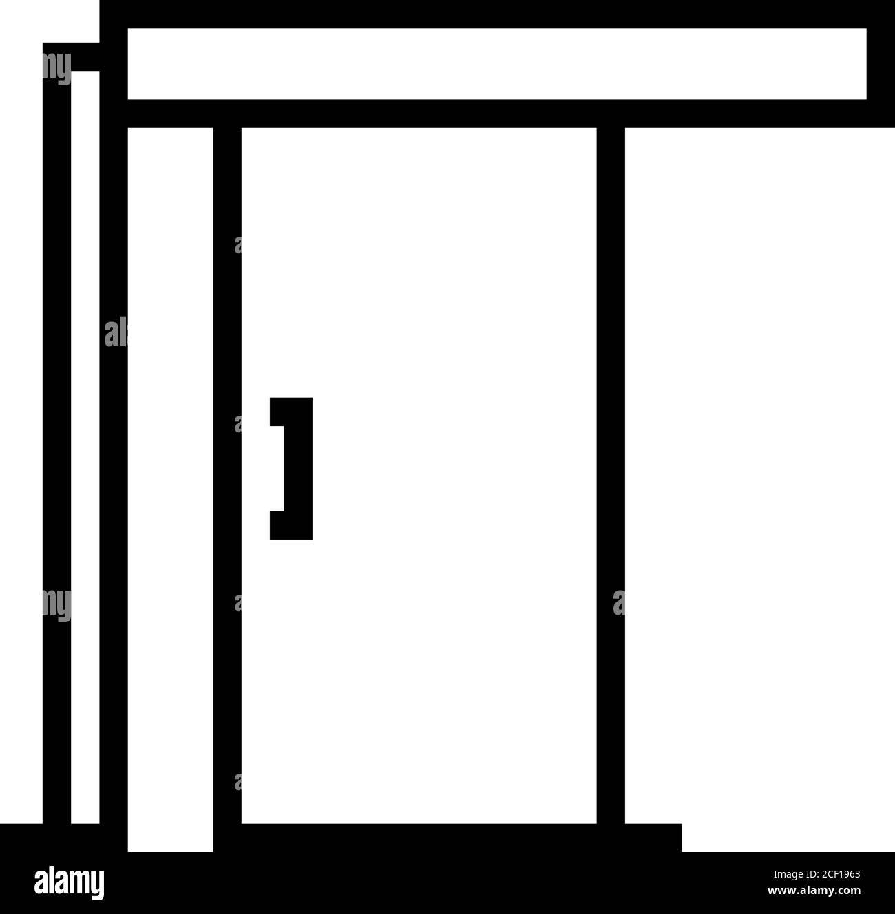 sliding door line icon vector illustration Stock Vector Image & Art - Alamy