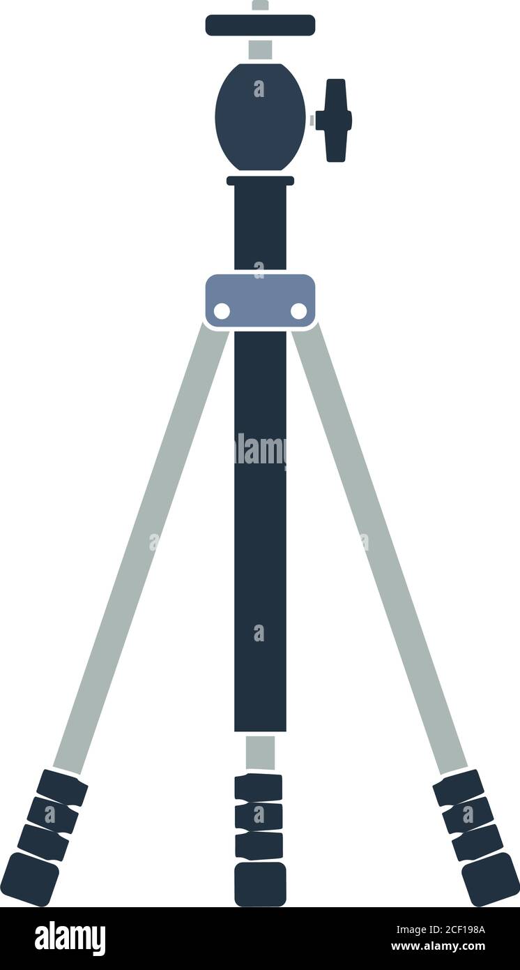 Icon Of Photo Tripod. Flat Color Design. Vector Illustration Stock ...