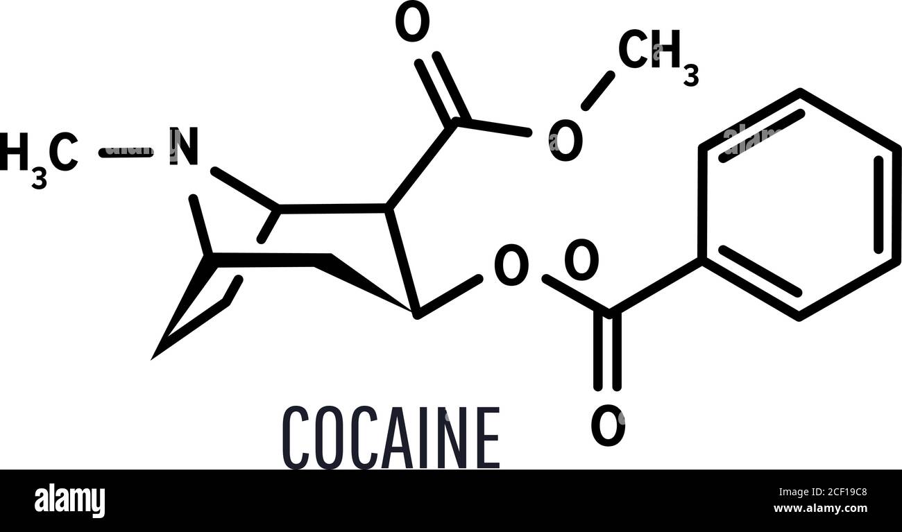 Cocain or coke structural chemical formula on white background Stock ...