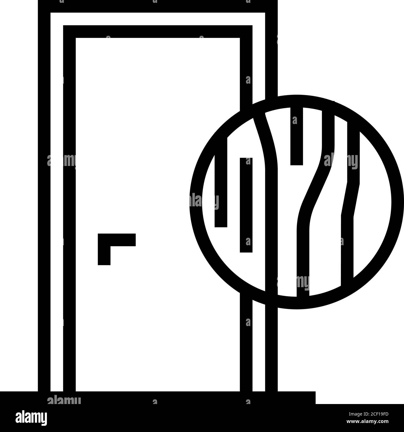 wooden door line icon vector illustration Stock Vector Image & Art - Alamy