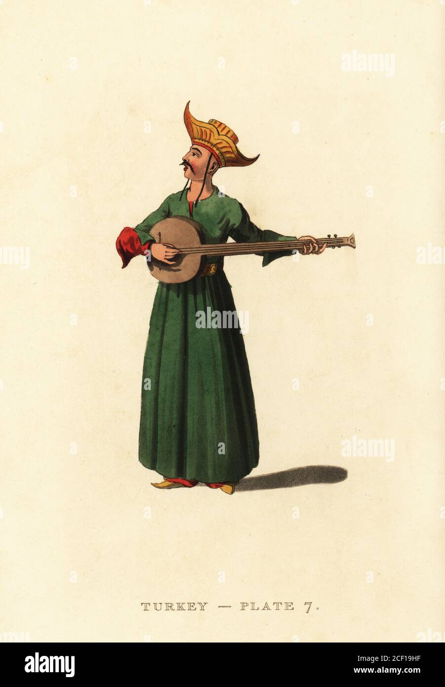 Musician belonging to the Grand Signior or Sultan. He is playing a ...